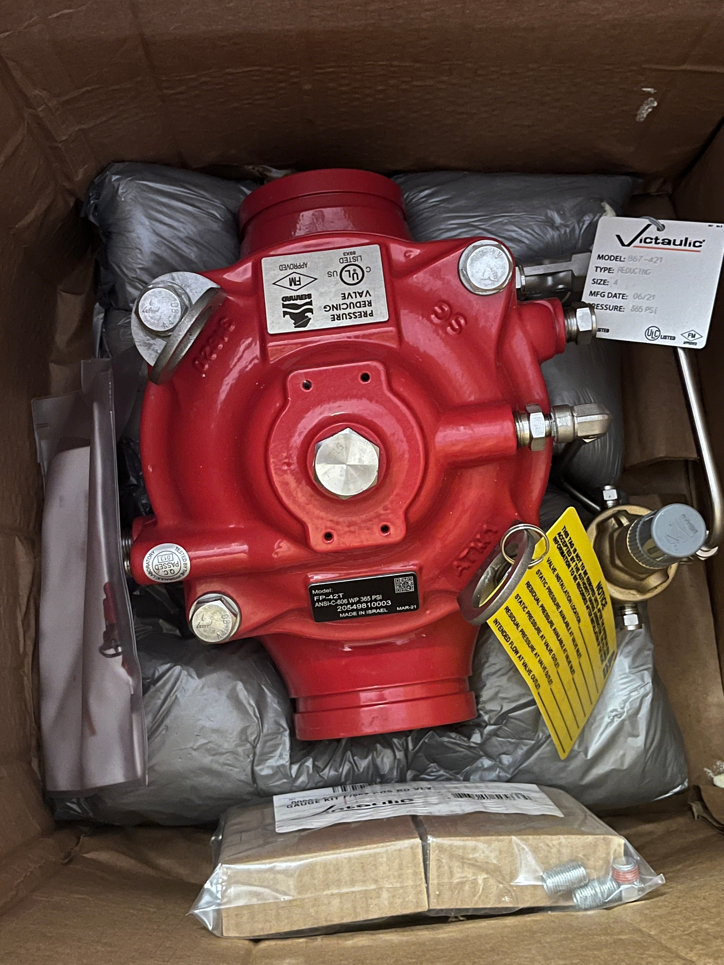 4" BERMAD FP-42T Fire Pressure Reducing Valve – UL/FM Approved – Pilot ...